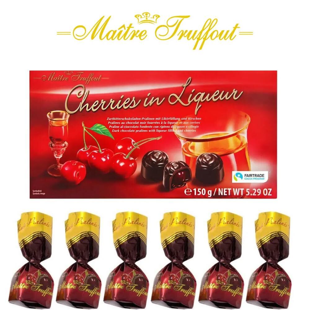 Maître Truffout Chocolates Cherry in Liqueur Box 150g - Maitre Truffout ...