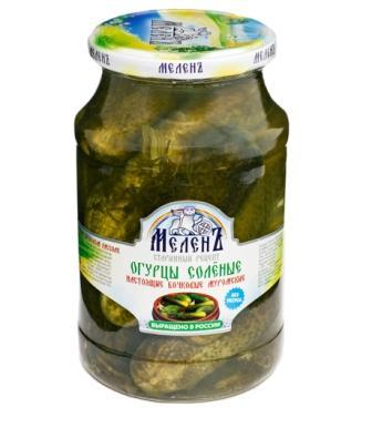 Melen Cucumbers Salted Muromskie 900g - Melen, Russia