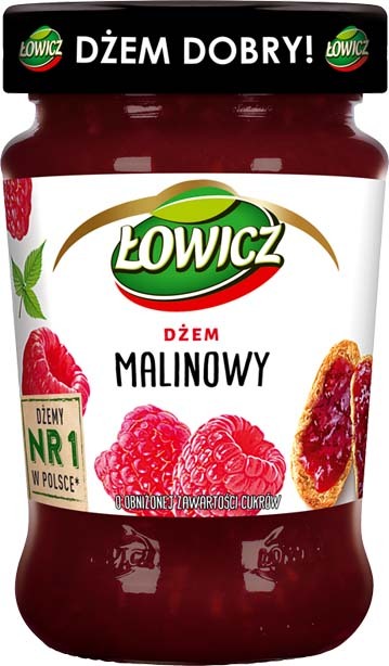 Lowicz Raspberry Jam Low Sugar 280g