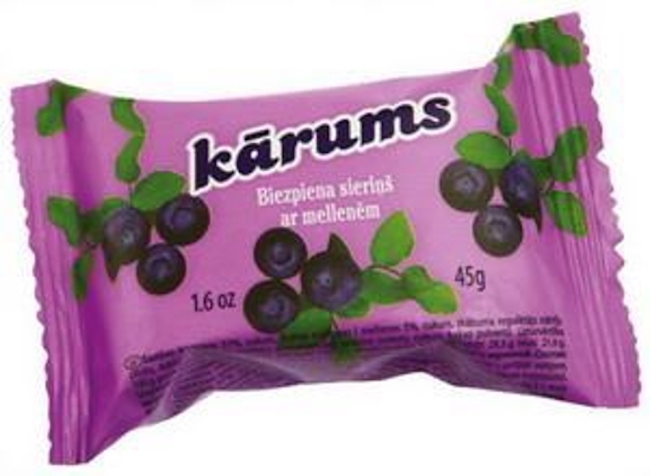 Karums Glazed Curd Snack Blueberry 45g - Karums, Latvia