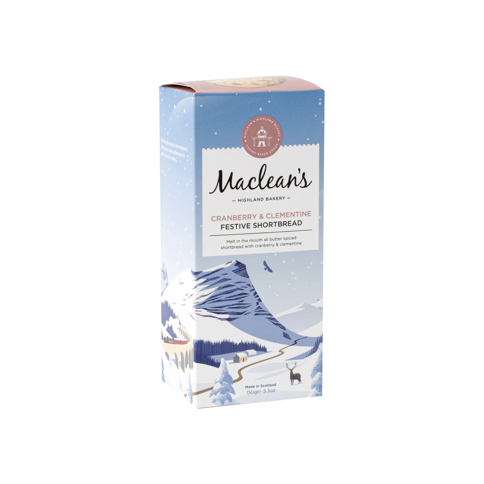 Maclean's Festive Shortbread Cranberry & Clementine 150g - Maclean's, U.K.