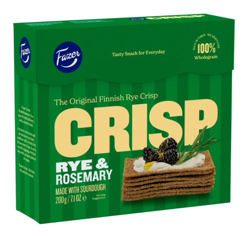 Fazer Crisp Bread Rye and Rosemary 200g