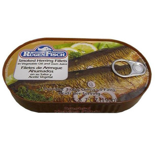 RugenFisch Smoked Herring Fillets in Vegetable Oil 190g