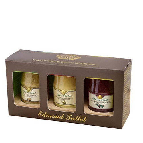 Edmond Fallot Mustard Gift Set 3 Jars 315g - Edmond Fallot, France